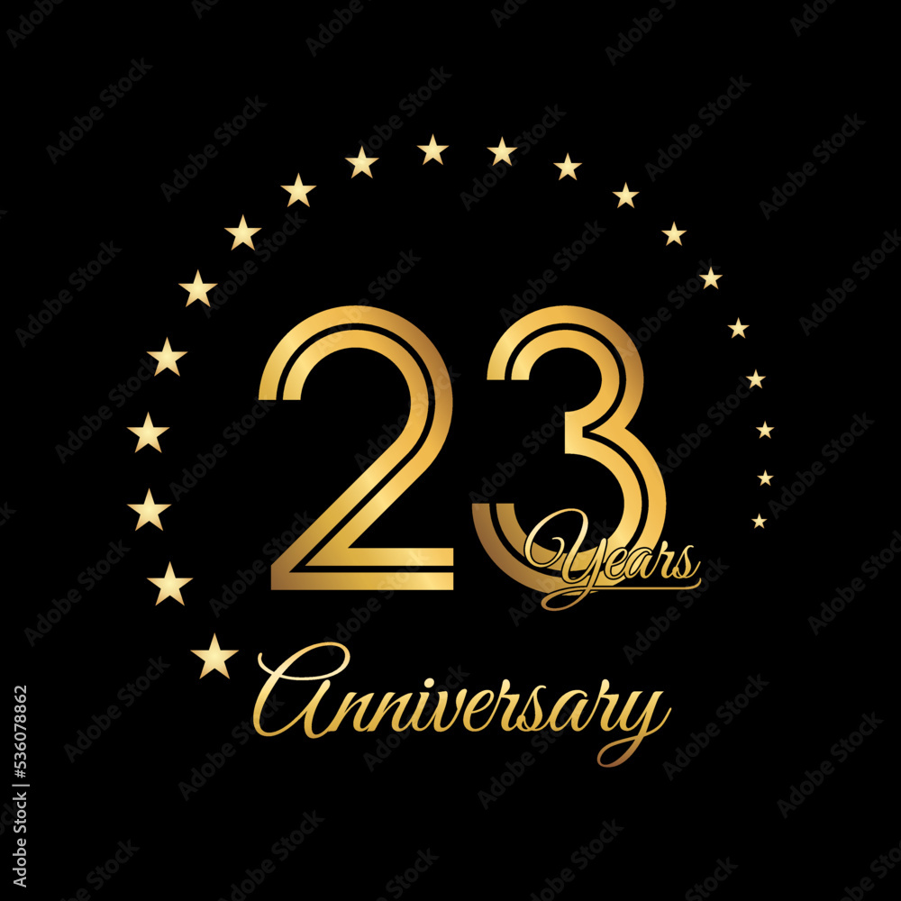 23 Years Anniversary, Perfect template design for anniversary ...