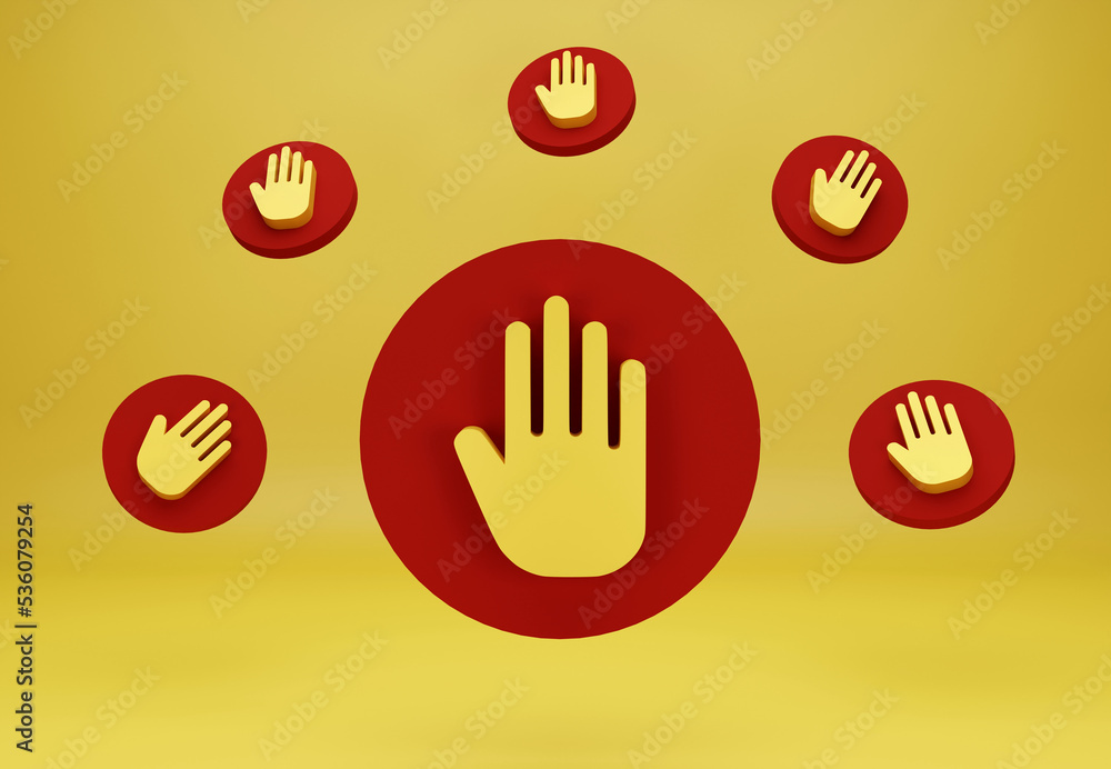 Red stop hand block sign, Adblock, Do Not Enter, Forbidden Icon, Stop ...