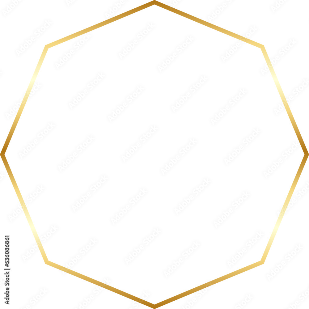 Polygonal Gold Border Frame Vector Stock Vector | Adobe Stock