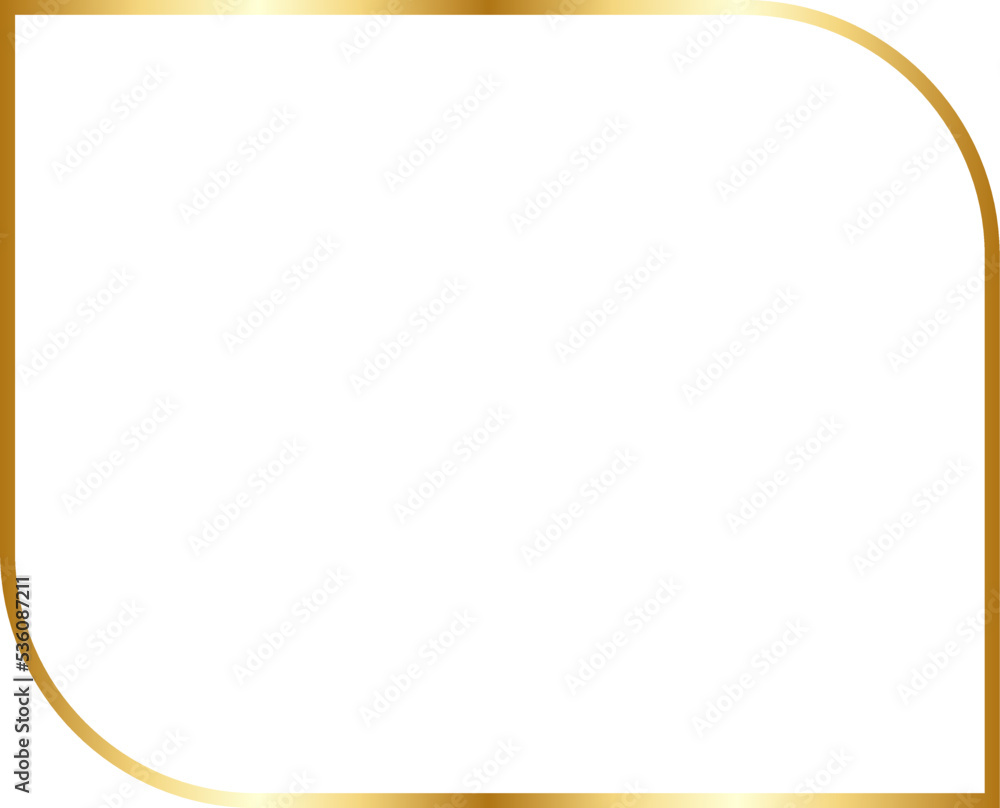Round Rectangle Gold Border Frame Vector Stock Vector | Adobe Stock