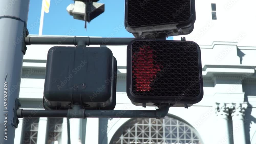 close up of a red traffic signal, traffic light close-up, non-working ...