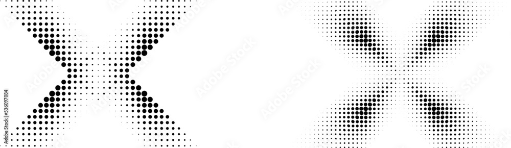Halftone dots in Cross Form . Vector Illustration. Letter x Logo ...