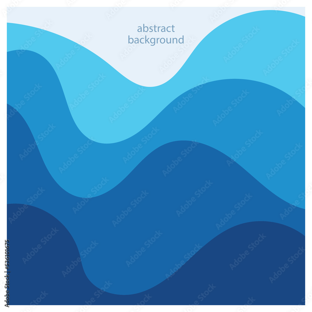 Abstract beach wave background design with blue vector combination, concept design for book ...