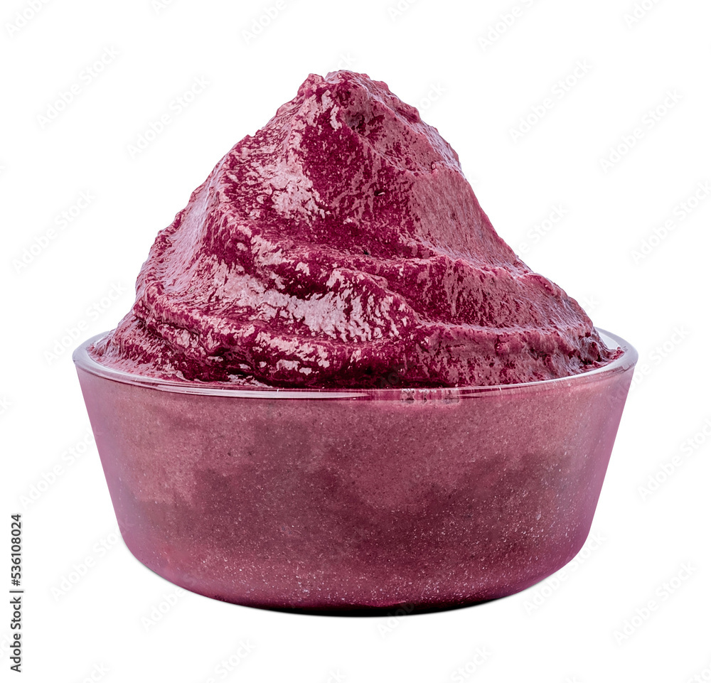 Brazilian Acai Into a Bowl isolated on tranparent background Stock ...