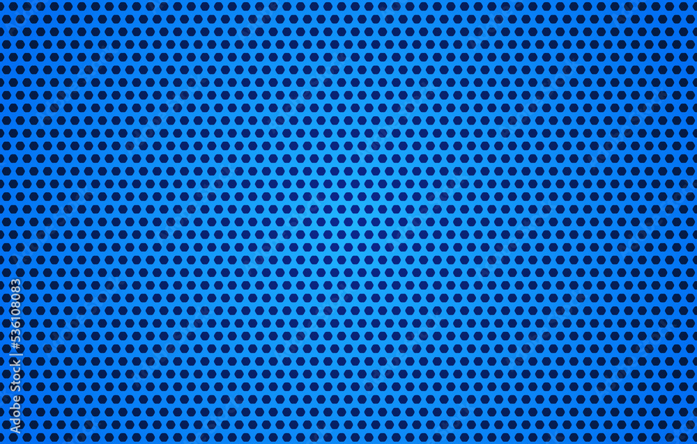 Vector horizontal iron grill sheet texture. Blue color metal speaker ...