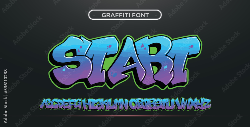 START Graffiti Font, text effect, editable spray and street text style ...