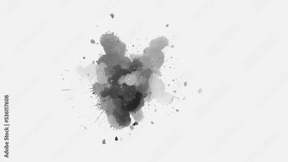 Ink splatters transition animation. Ink brush stroke transition. ink ...