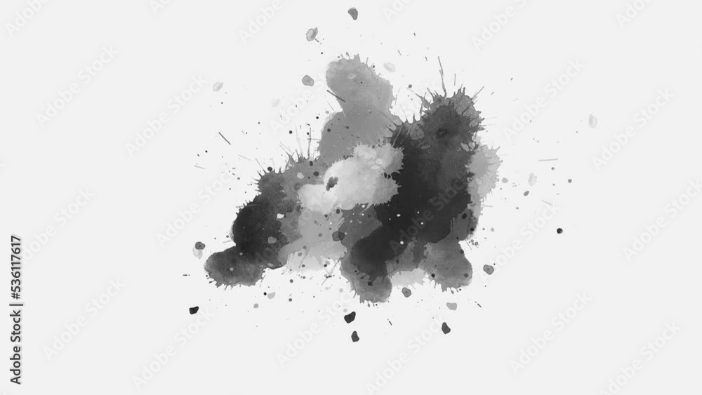 Ink splatters transition animation. Ink brush stroke transition. ink ...
