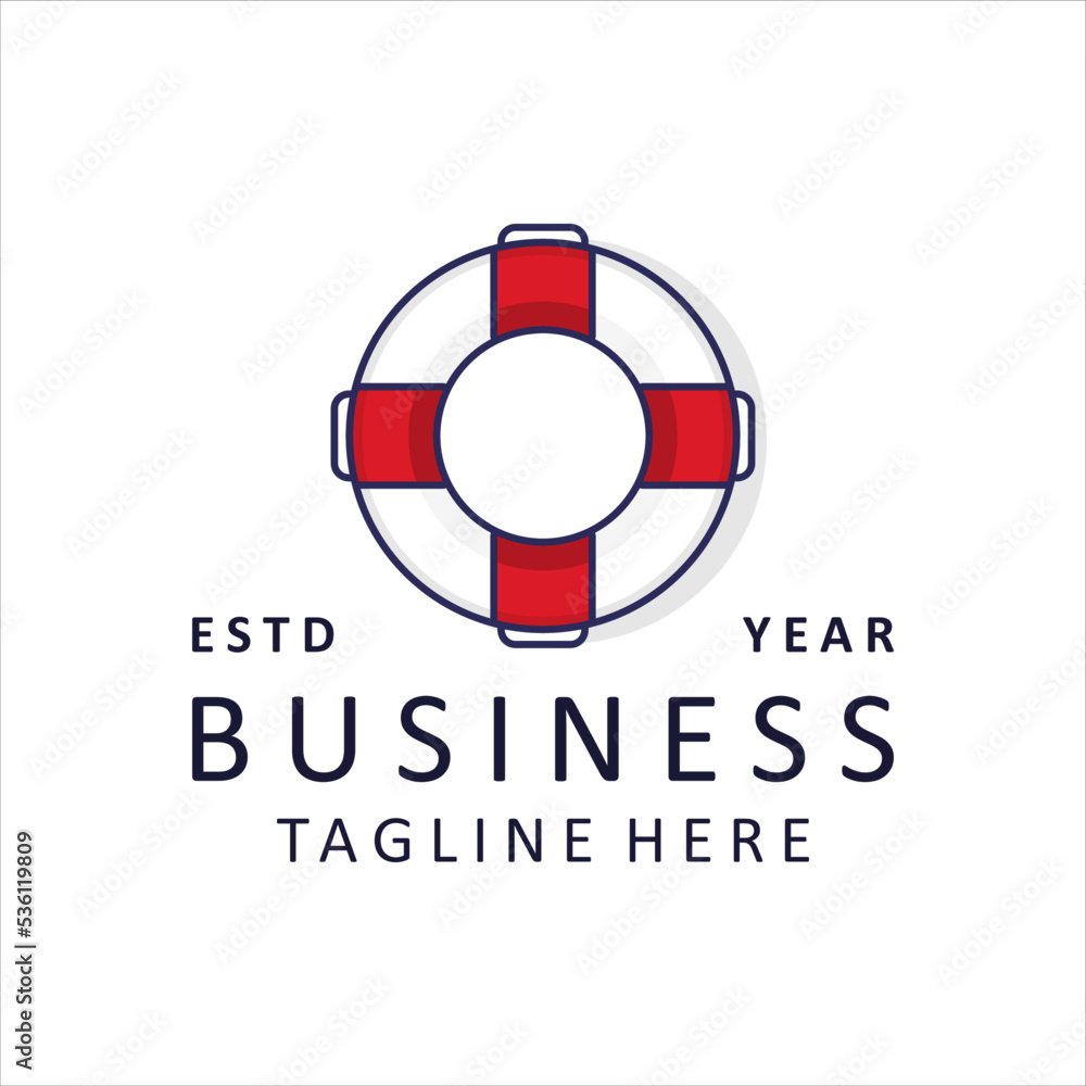 Lifesaver logo design concept with line art style. Stock Vector | Adobe ...