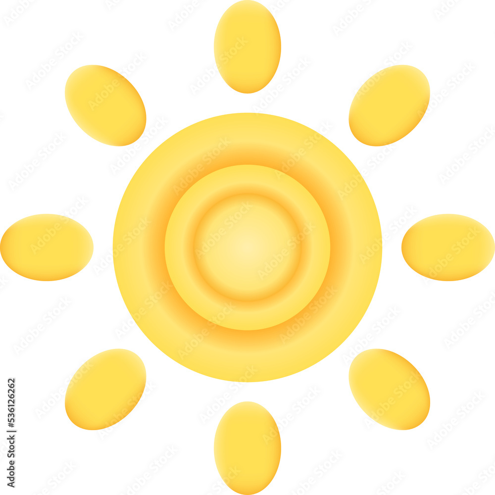 Cartoon Sun isolated on transparent background. 3D illustration Stock ...