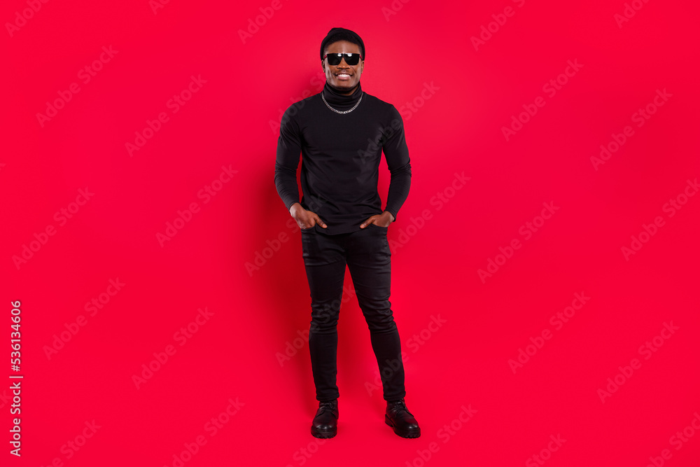 Full length body size view of attractive cheerful funky guy wearing ...