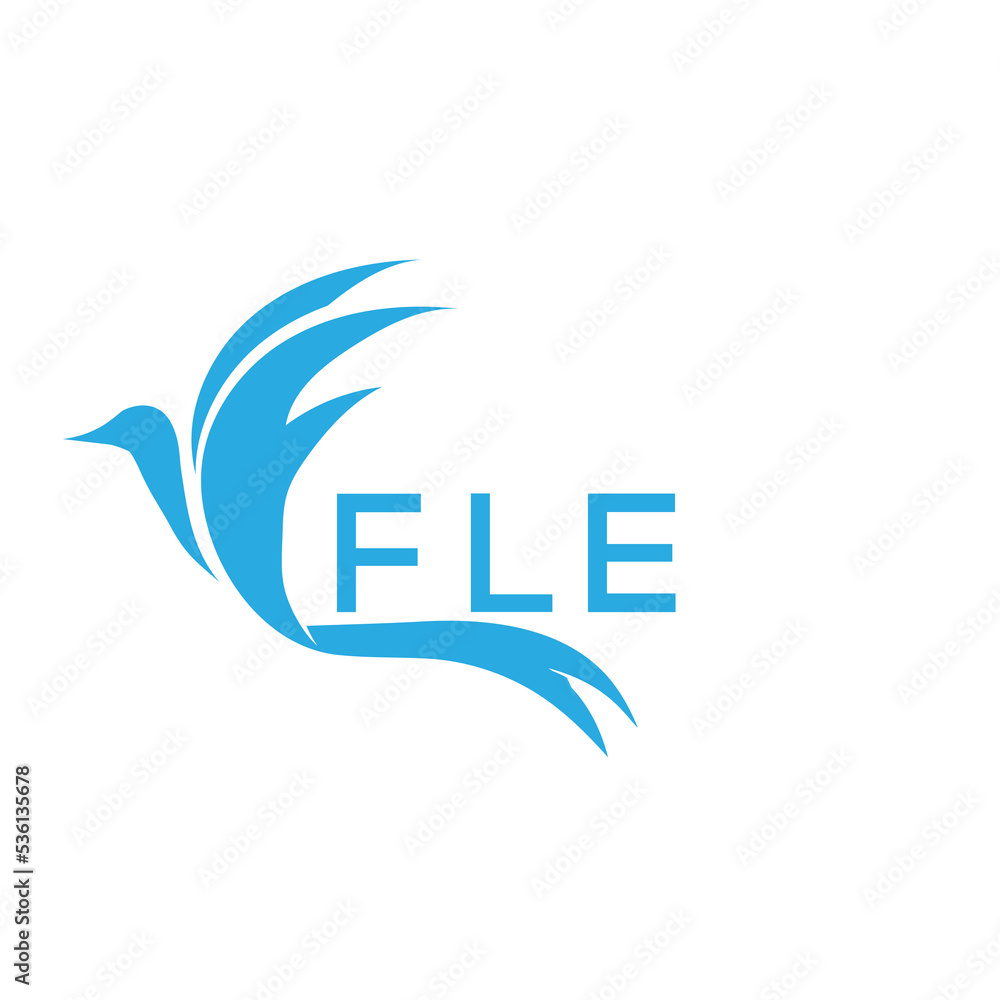 ภาพประกอบสต็อก FLE letter logo. FLE WHITE image on white background ...