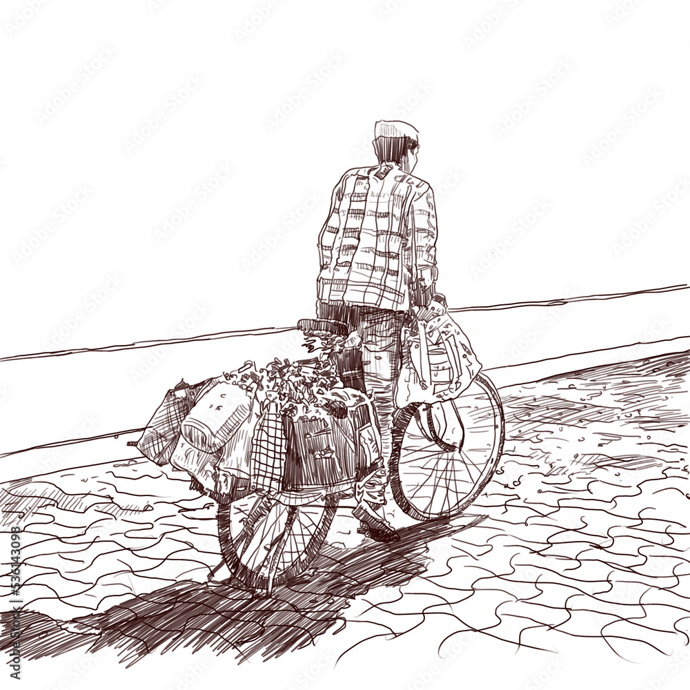 Dabbawalla service in Mumbai India. Dabbawalla illustration artwork ...