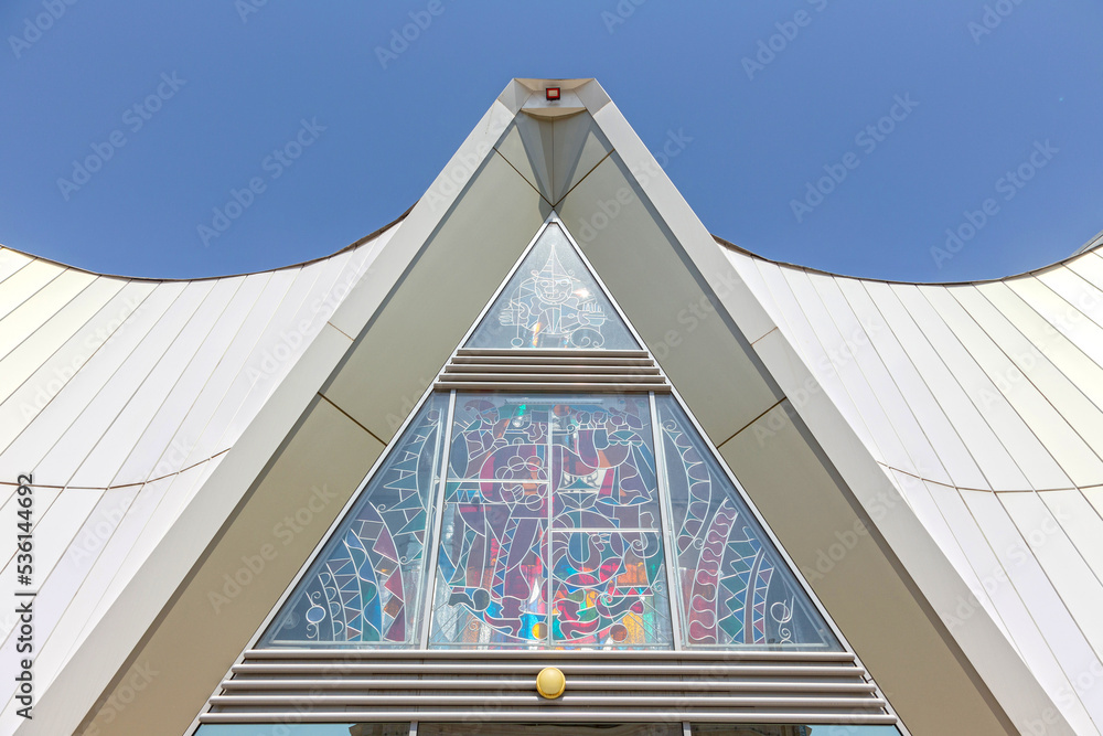 Soviet Circus building with stained-glass windows in the Soviet ...