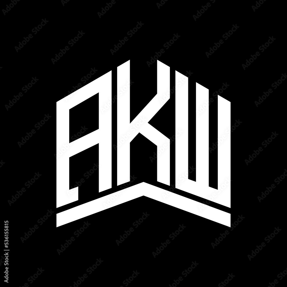 AKW Letter logo Black background .AKW technology logo design vector ...
