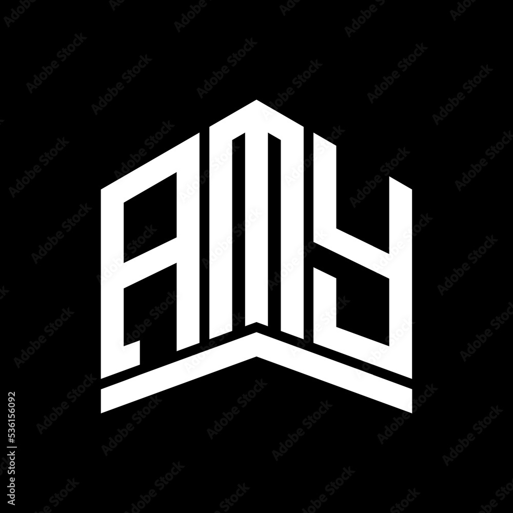 AMY Letter logo Black background .AMY technology logo design vector ...
