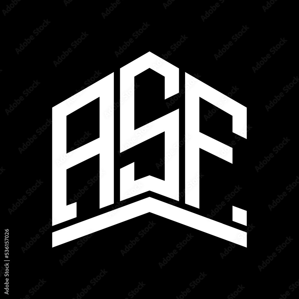ASF Letter logo white background .ASF technology logo design vector ...