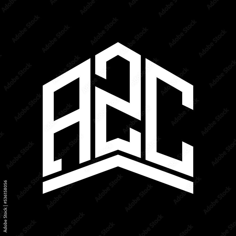 AZC Letter logo white background .AZC technology logo design vector ...