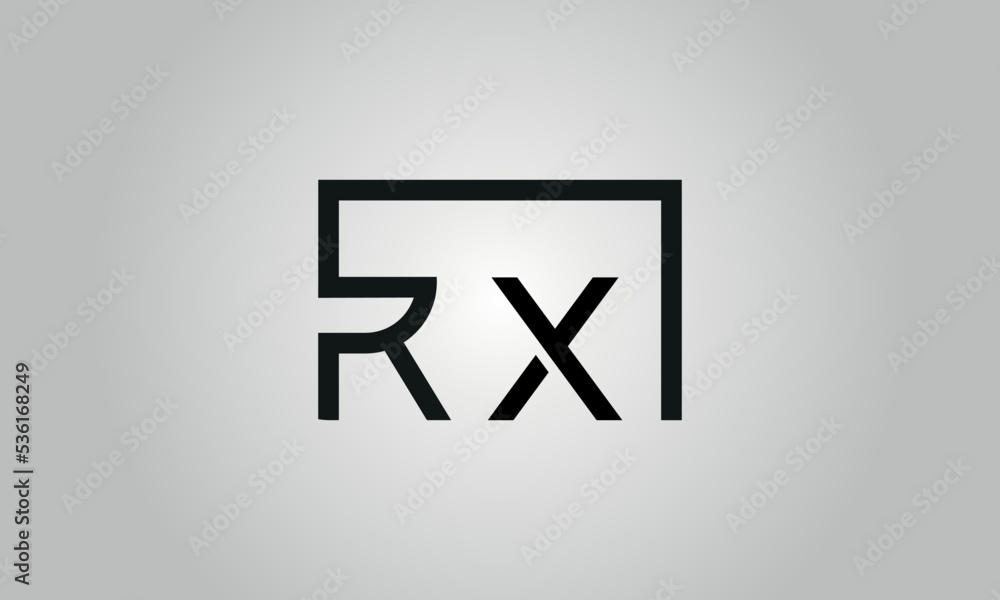 Letter RX square frame logo design . RX logo design vector template ...
