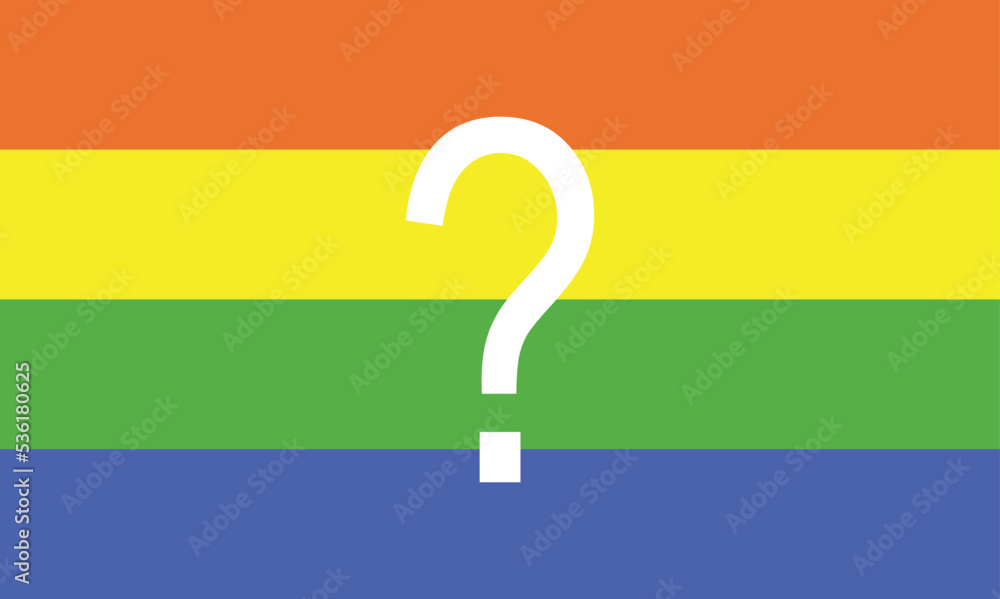 Questioning flag vector illustration. Symbol Question mark on pride ...