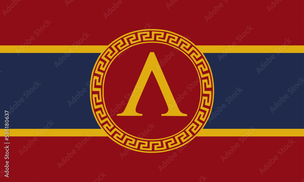 Spartan flag symbol. Ancient flag of Sparta polis vector illustration ...