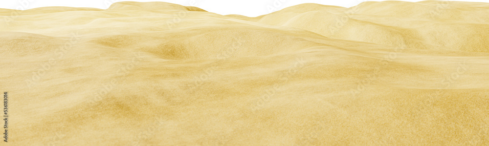 Tropical sandy beach isolated on a white background. Summer beach ...