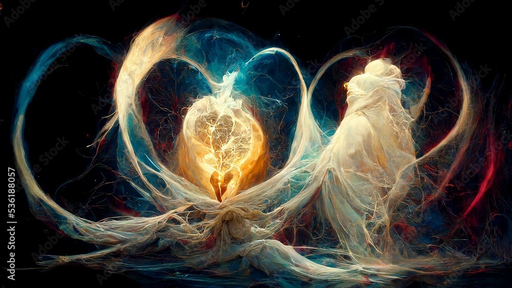 Connections of ethereal spirit manifested into reality Stock ...