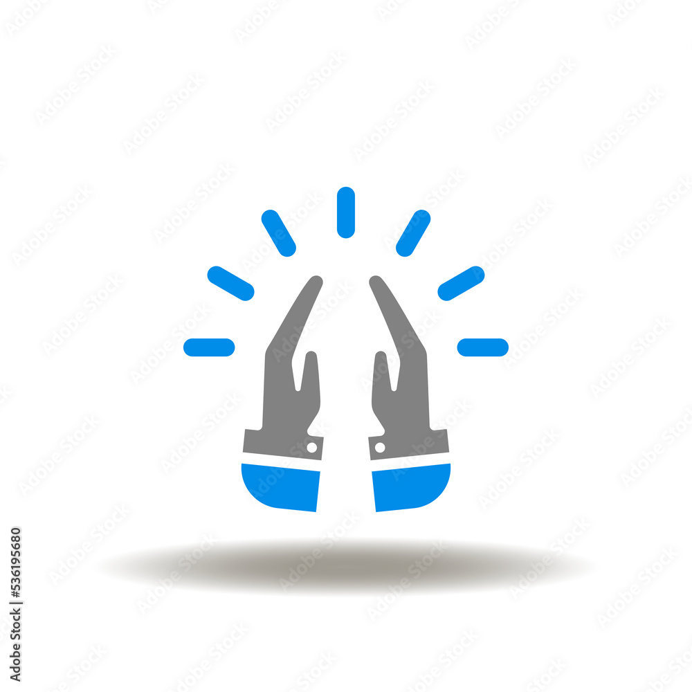 Vector illustration of palms clap. Symbol of hands clapping. Icon of ...