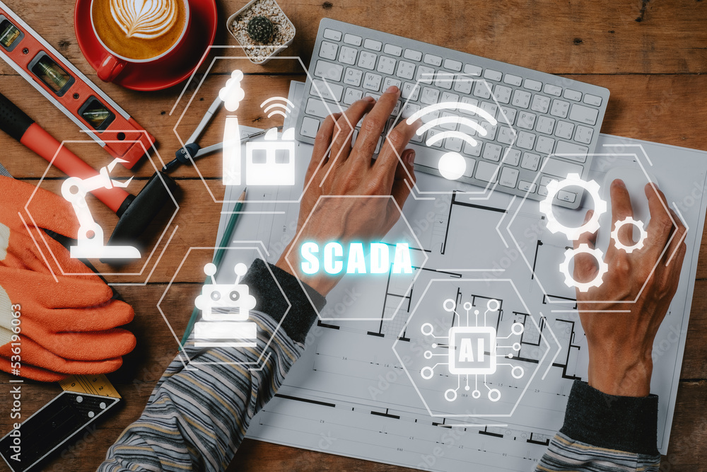 SCADA Supervisory control and data acquisition technology concept, Top ...