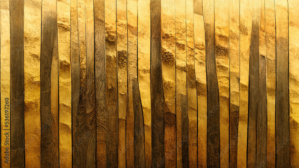 Gold abstract wood texture, vertical gold wood panels, golden tree bark ...