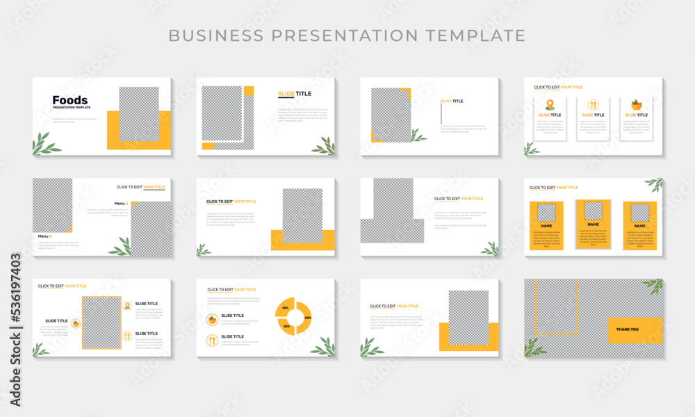 Clean and minimal Fresh Food business presentation templates Premium ...