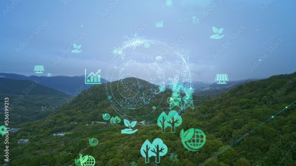 Environmental technology concept. Resource recycling. Recycling society ...