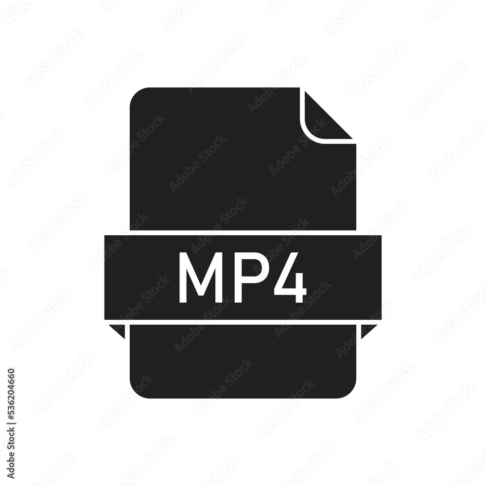 Mp4 file folder icon design. flat design of MP4 for web. isolated on ...