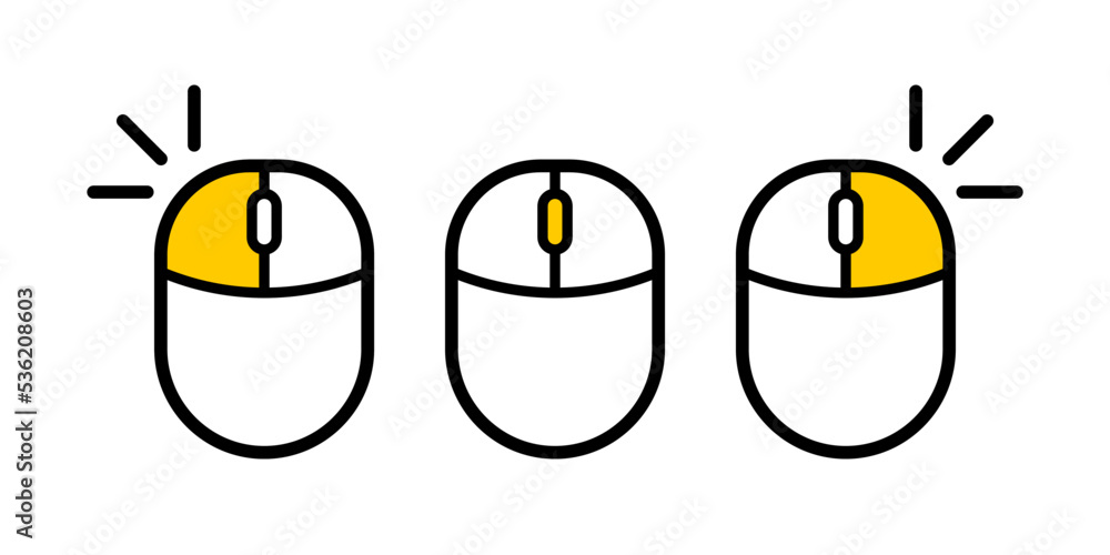 Mouse Click and Scroll Function Indicator Vector Illustration Stock ...
