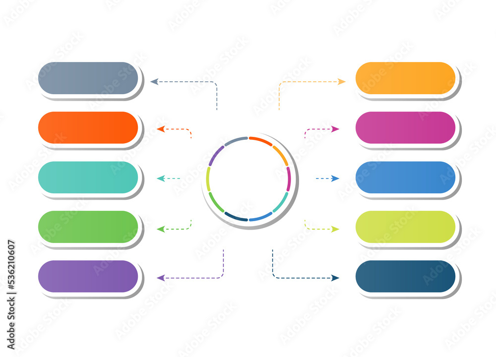 Basic infographic with 10 steps, process or options. Stock Illustration ...