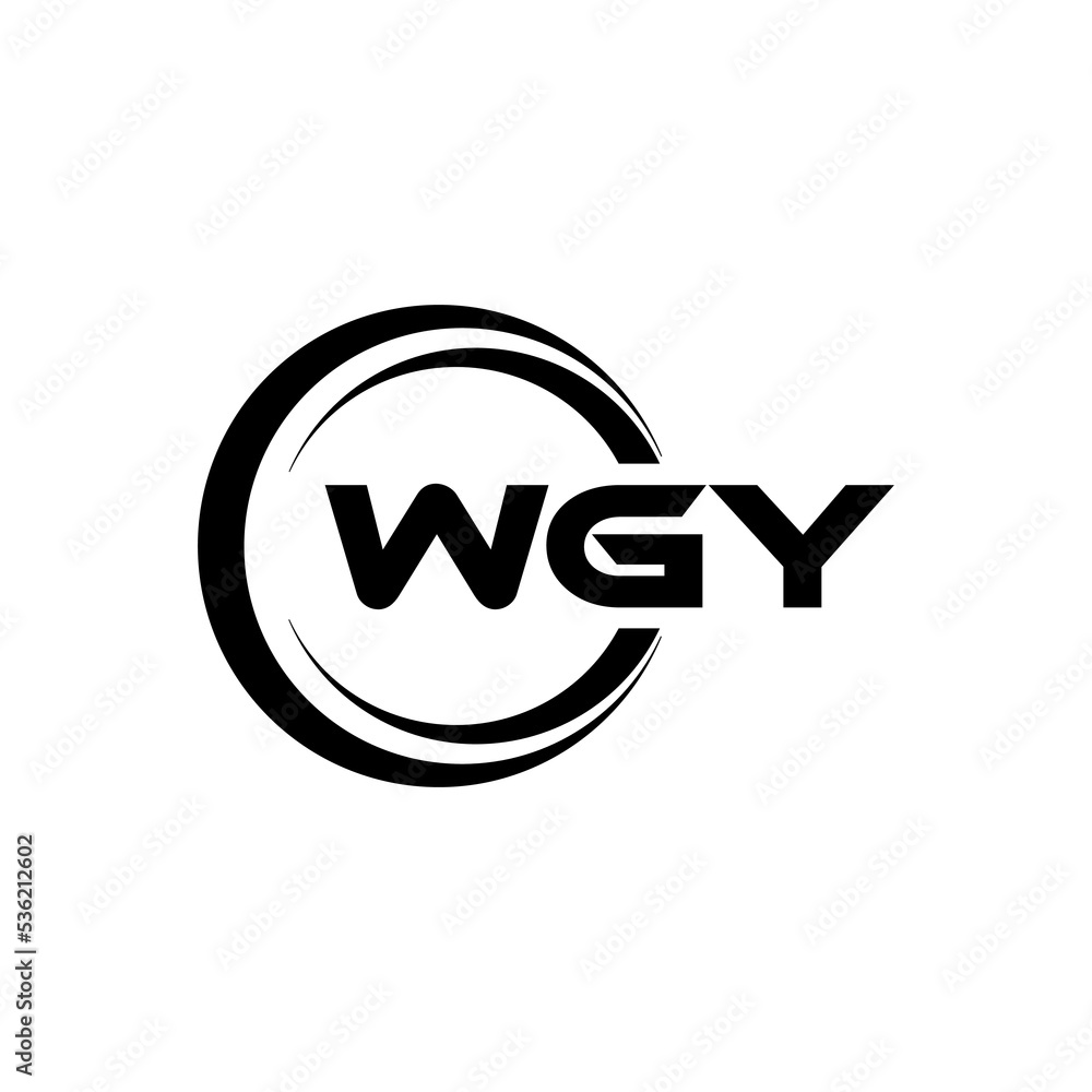 WGY letter logo design with white background in illustrator, cube logo ...
