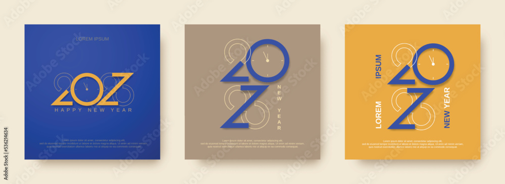 2023 new year modern design template with typography logo. Happy new ...