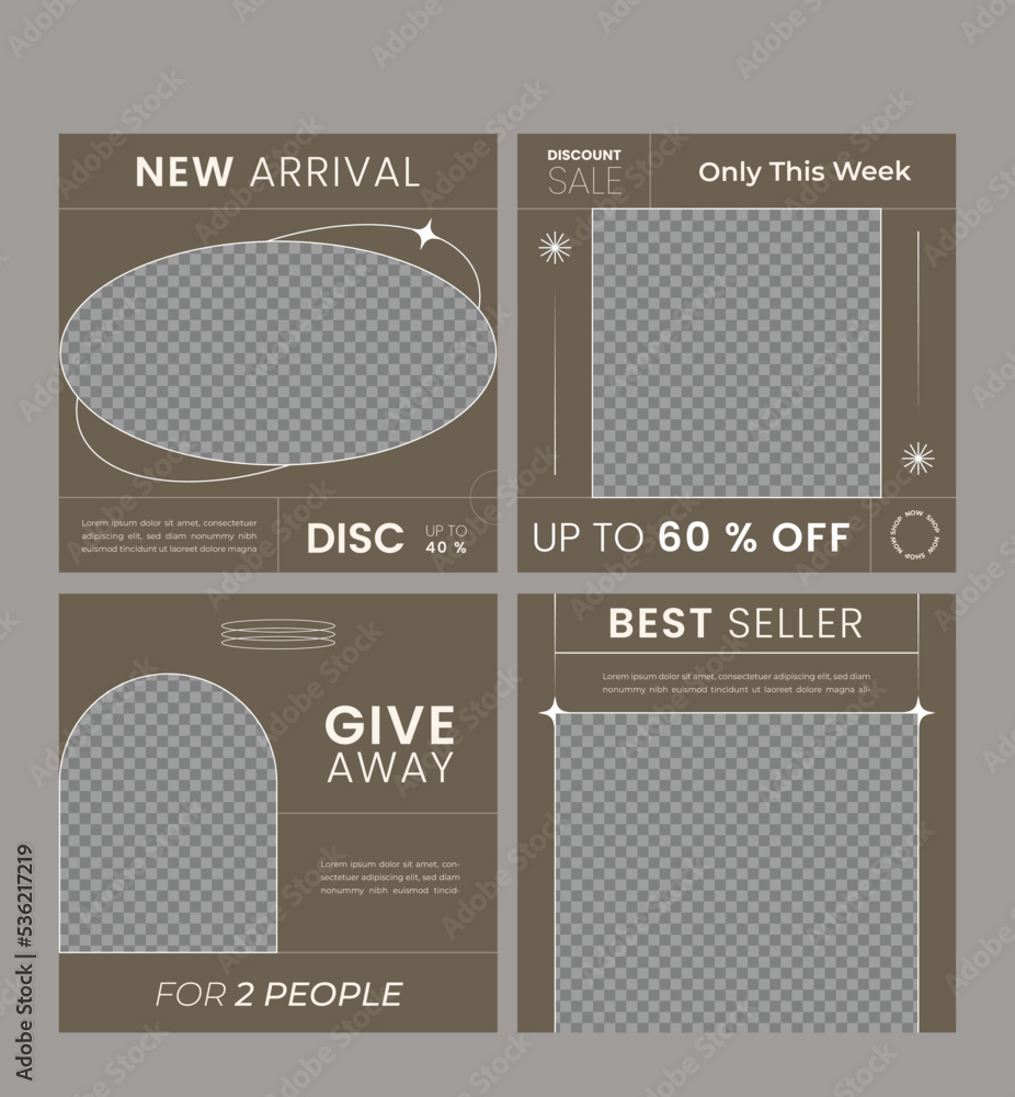 Social Media Post Design. Minimal Aesthetic Template with Photo Space ...