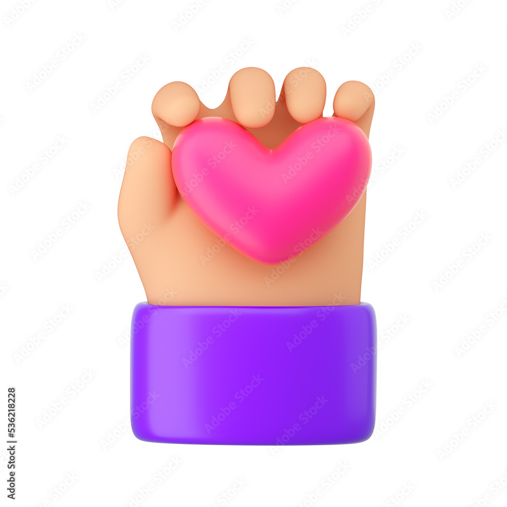 Human hand holding pink heart. Love, like, romantic, peace, donor or ...