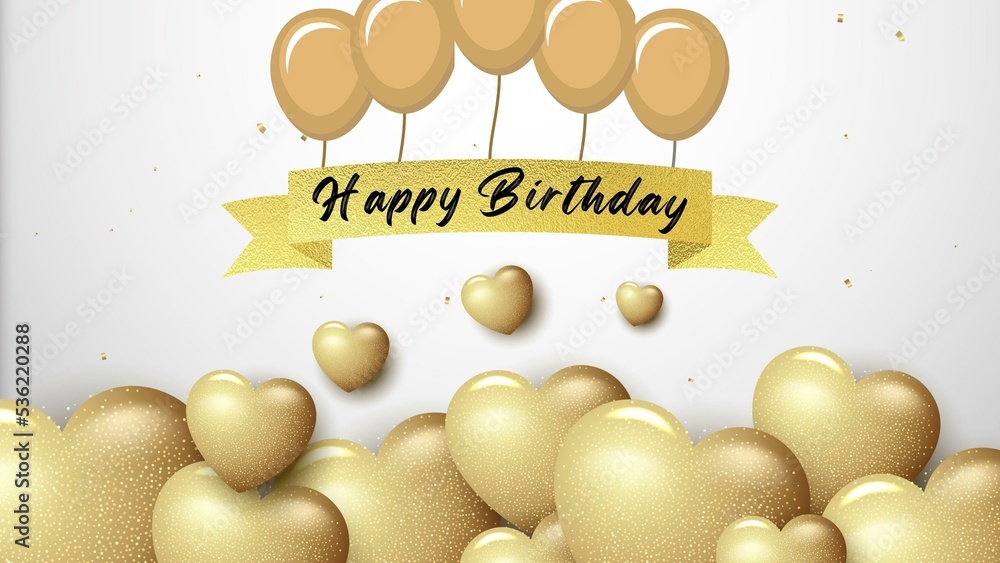 Happy Birthday (Zoom Birthday Virtual Background) Stock Illustration ...