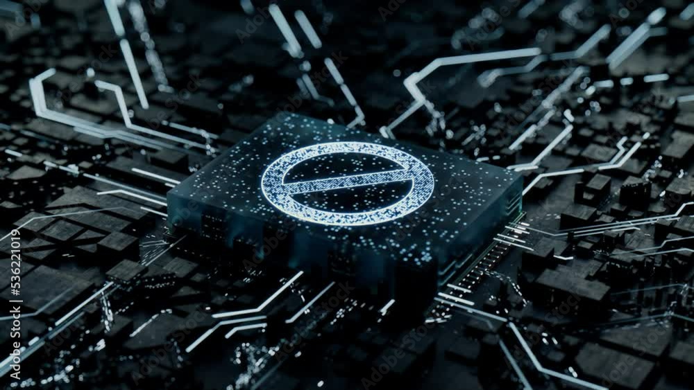 Restricted Access Technology Concept with Prohibition symbol on a ...