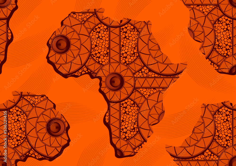 Africa map ethnic seamless pattern beautiful pattern inside, tribal ...