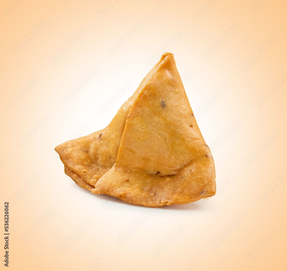 Isolated samosa and pakora on white background, Spicy indian or ...