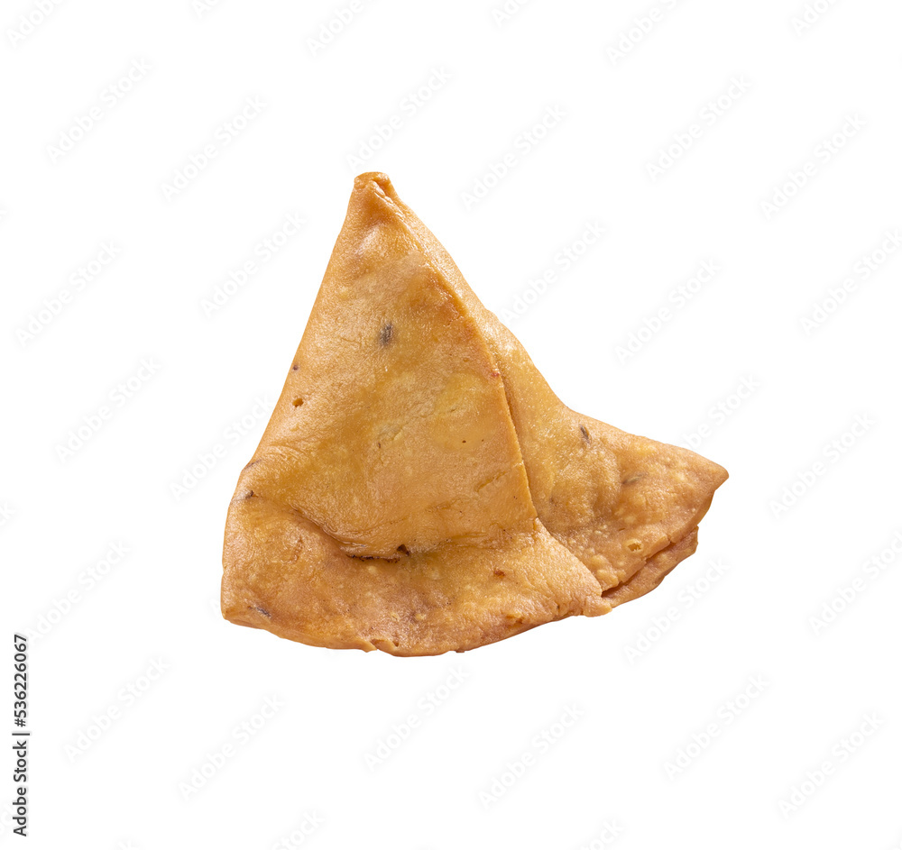 Isolated samosa and pakora on white background, Spicy indian or ...