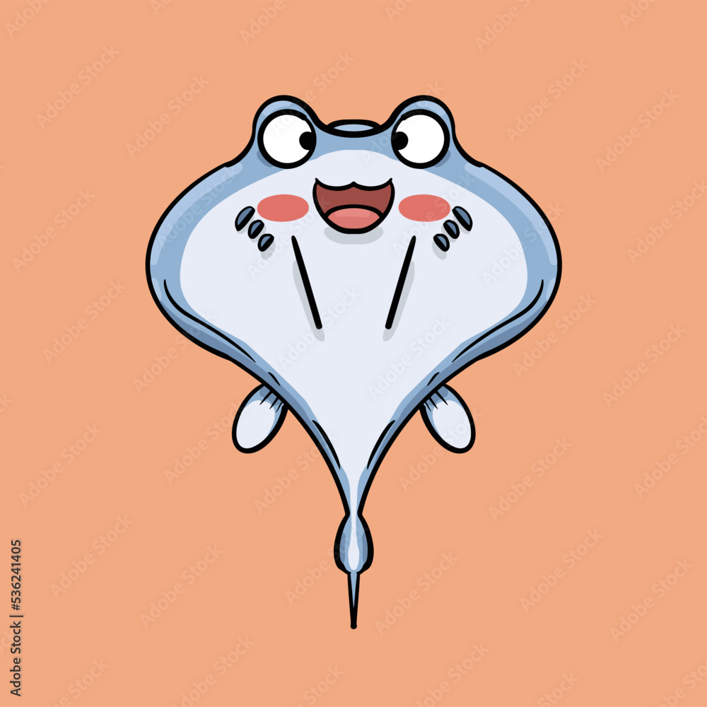 hand drawn cartoon devil fish illustration Stock Vector | Adobe Stock