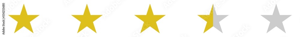 Five (5) Star Sign. Star Rating Icon Symbol for Pictogram, Apps, Website or Graphic Design ...