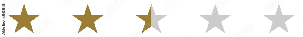 Five (5) Star Sign. Star Rating Icon Symbol for Pictogram, Apps, Website or Graphic Design ...