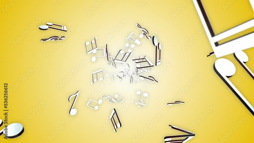 Falling Musical Notes Animation, Rendering, Background, Loop Stock ビデオ ...