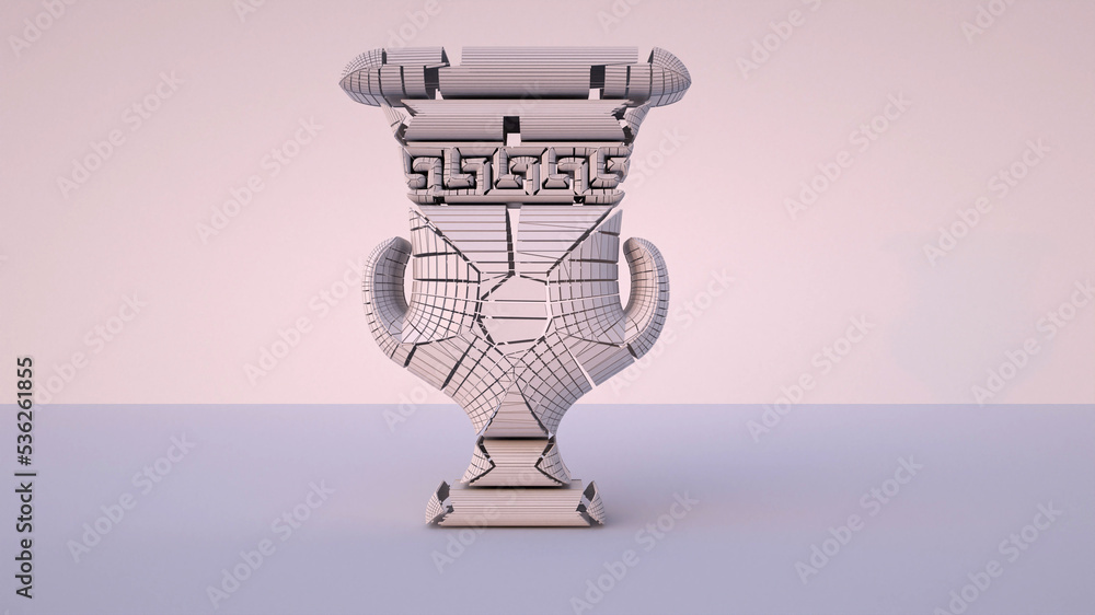 3D Illustration of a vase from the era of ancient Greek civilization ...