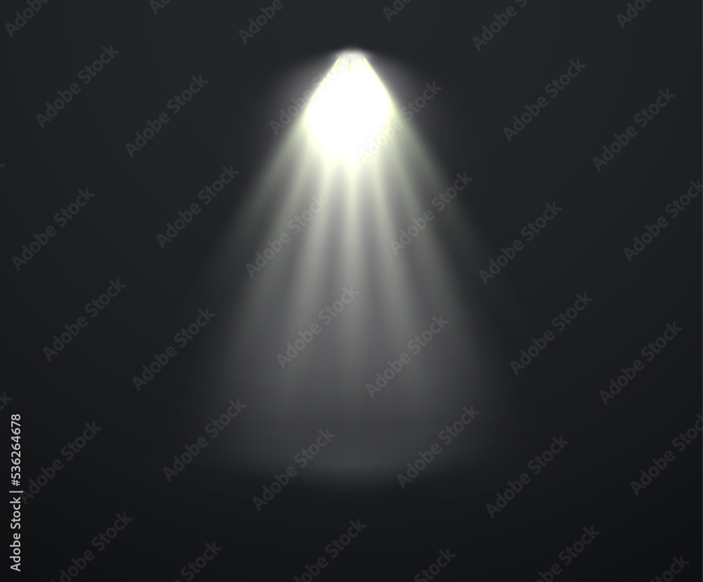 Spotlight effect. Vector progecrot ray in studio. Abstract theater ...